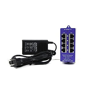 PoE Texas 4 Port 24V Passive PoE Injector with 24V 30W UL/FCC Certified Power Supply - Gigabit Injector - Passive Power Over Ethernet Multi Port PoE Adapter for Ubiquiti, Mikrotik, 24 Volt PoE Devices