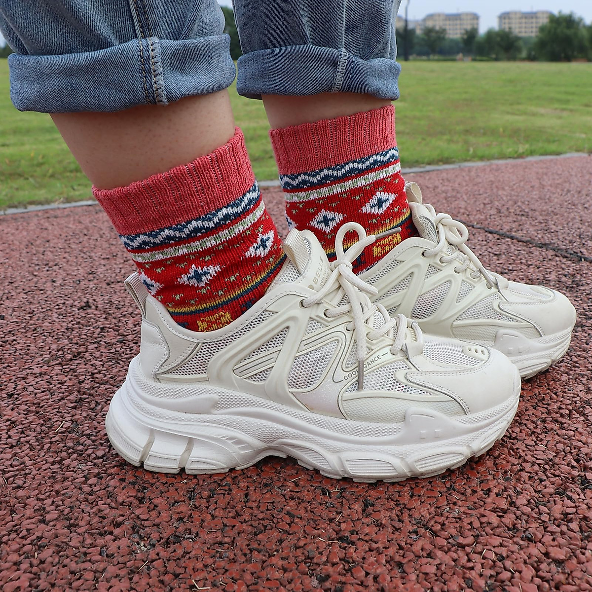 YZKKE 5Pack Womens Warm Wool Soft Cozy Crew Socks for Fall Winter Christmas Gifts Size 5-9