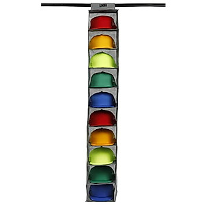 Boxy Concepts Hat Rack - 10 Shelf Hanging Closet Hat Organizer for Baseball Caps - Hat Storage to Protect Your Caps with this Hat Hanger - Easy Hat Holder & Baseball Hat Organizer