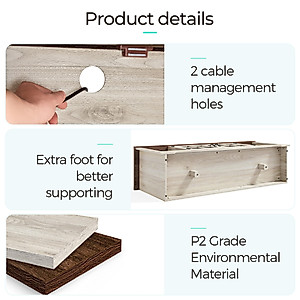 LINSY HOME Farmhouse TV Stand for 65 Inch TV, Wood Entertainment Center with Glass Door Storage Cabinet & Adjustable Shelves, Large Sturdy TV Console Table for Living Room Bedroom