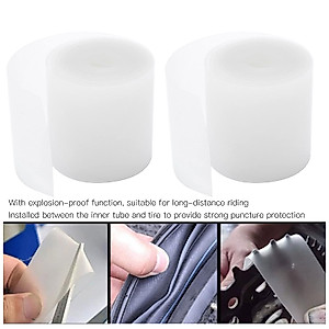 VGEBY Tire Liner, 2Pcs White Transparent Tire LinerPuncture Proof Inner Tire Protector Suitable for Mountain Bikes Road Bikes (26 inches) and Spare Supplies