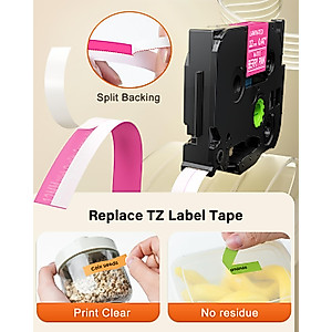 Replacement for Brother P-Touch Label Maker Tape TZe 12mm 0.47 Ribbon Laminated TZ Colored Refills Compatible with Brother P Touch PT-D210 D220 H110 1000 1280 D400 Cube, 1/2" x 26.2', 6 Pack