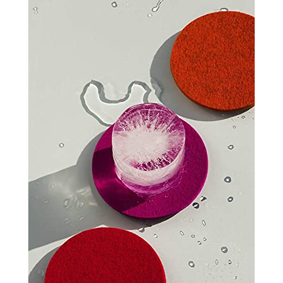 Graf Lantz Bierfilzl 100% Merino Wool Moisture Wicking, Absorbent Felt Coasters, Round, Multi-Color Set of 4, Flame