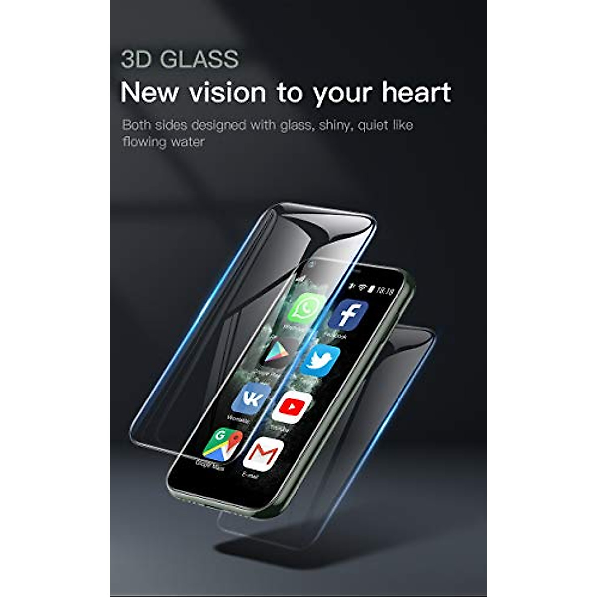 Super Mini Smartphone, SOYES XS11 Unlocked Phone 3G WCDMA Android Mobile Phone 2.5" Touch Screen 1GB RAM 8GB ROM Dual SIM WiFi Bluetooth Hotspot Ultra Thin Card Mobile Phone Pocket Cellphone (White)