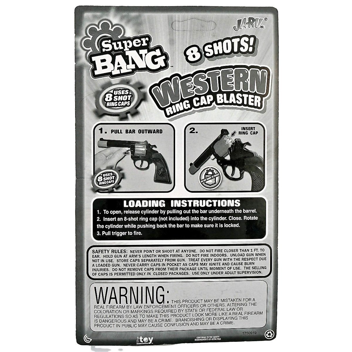 JA-RU Cap Gun Western Wild West Super Bang (1 Unit) Action Bang Party Favors Supplies for Kids.913-1A