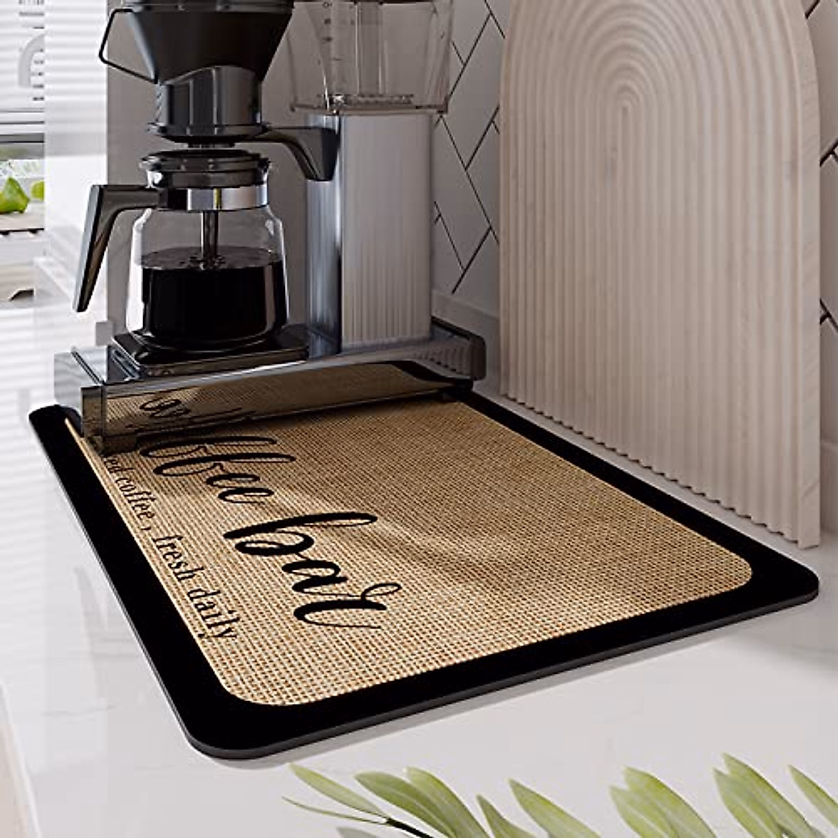 Coffee Mat 20x16 Inch Super Absorbent Quick Dry Dish Drying Mat for Kitchen Counter Coffee Bar Accessories,Coffee Maker,Coffee Grinder,Coffee Decor