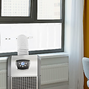 Boqon Portable AC Window Seal Kit Adjustable Air Conditioner Window Vent Kit, No Drilling, Waterproof, Easy to Install with Zip and Adhesive Fastener (25X56~92cm)