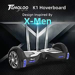 TOMOLOO Hoverboard, 6.5" Two-Wheel Self Balancing Scooters with LED Rhythm Lights and Bluetooth Speaker for Beginners（Children and Adults）