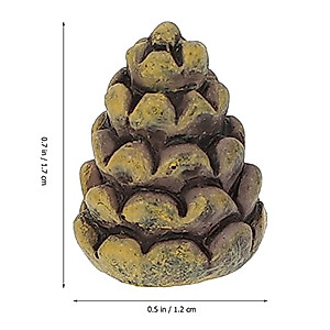 Garneck Home Decor 20Pcs Christmas Mini Pine Cones Ornaments Resin Miniatures Pine Cones Figurine DIY Snow Globe Fillers for Christmas Decorations Fall Decor