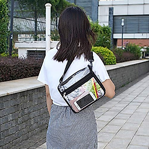 Edraco Clear Stadium Approved Bag, Clear Sling Bag with Clear Crossbody Purse, for Stadium, Work or Concert
