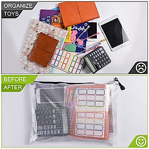 Mesh Zipper Pouch, 6PCS Waterproof Plastic Mesh Zipper Bag, A3 Size Tear-Resistant Document Pouch, Extra Large Zip File Bags, for School Office Supplies Home Travel Storage(17×12 Inch)