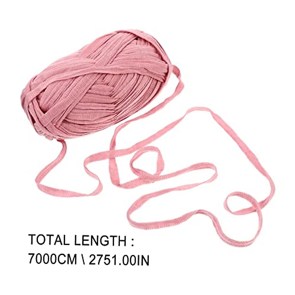 TEHAUX 1 Roll Flat line Wiring Yarn for Crochet DIY Crafts Crochet Yarn Crochet Knitting Yarn Flat Elastic Cord Chenille Yarn Ball Acrylic Macrame Rope Cotton Cord Handmade Knitting Rope