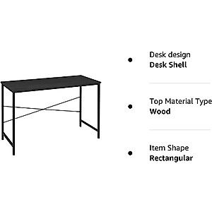 ENGERIO Computer Desk Home Office Desk Writing Study Table Modern Simple Style Laptop Table Study Writing Desk for Home Office Table Workstation (Black)
