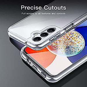 JETech 2 in 1 Case for Samsung Galaxy A14 5G 6.6-Inch (Not for A14 4G), with 2-Pack Screen Protector, Tempered Glass Film, Shockproof Bumper Phone Protective Cover Clear Back (Clear)