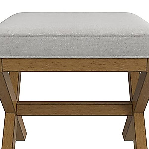 Hillsdale Somerset Backless Wood Vanity Stool for Makeup Room or Bathroom, Dark Driftwood