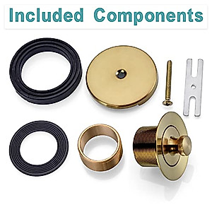 BESTILL Bathtub Drain Kit and Overflow Faceplate, Champagne Bronze