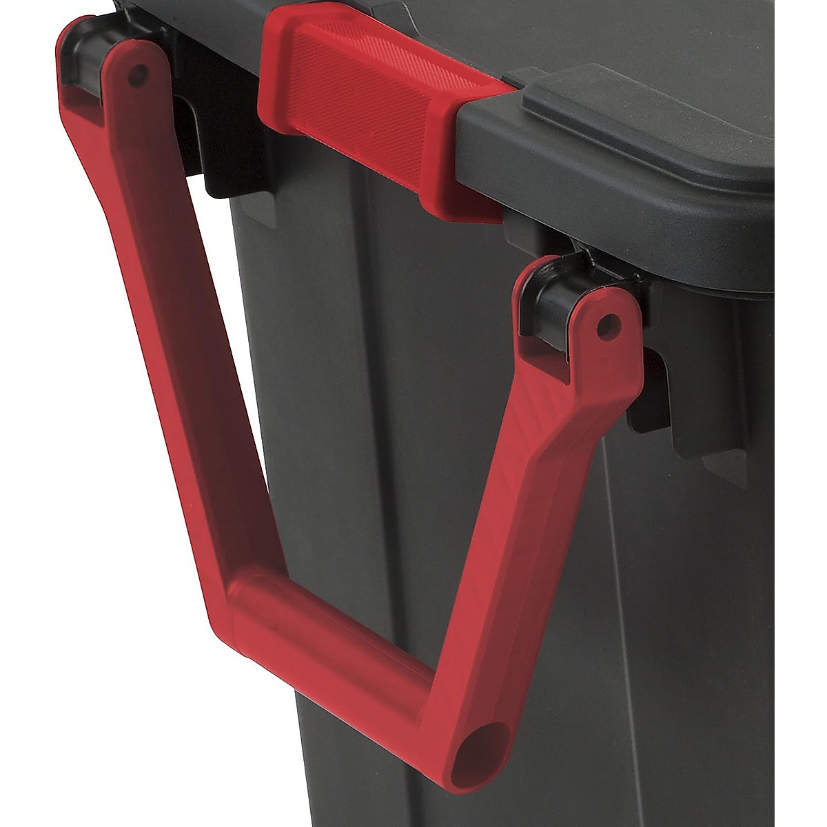 JALCH 40 Gallon Industrial Plastic Tote with Wheels, Black, 2-Pack