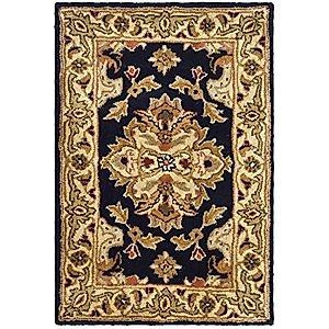 SAFAVIEH Heritage Collection 2' x 3' Black/Ivory HG817A Handmade Traditional Oriental Premium Wool Accent Rug