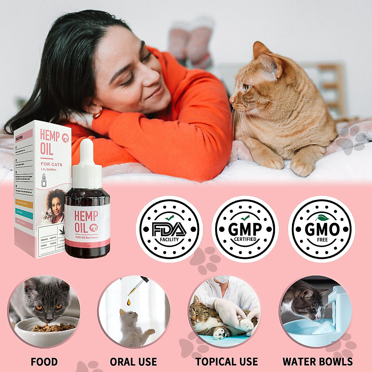 ZOEDUL Calm Your Feline Friend with Hemp Oil for Cats - Cat Calming, Cat Anxiety Relief, Digestion, Immunity, Hip & Joint Support