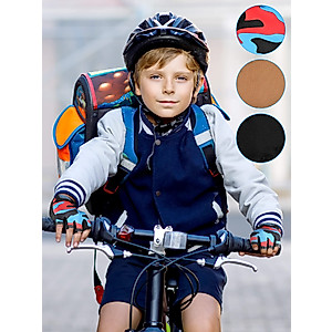 3 Pairs Kids Half Finger Gloves Sport Gloves Non-Slip Gel Gloves for Children Cycling Riding Biking (Classic,3-5 Years)
