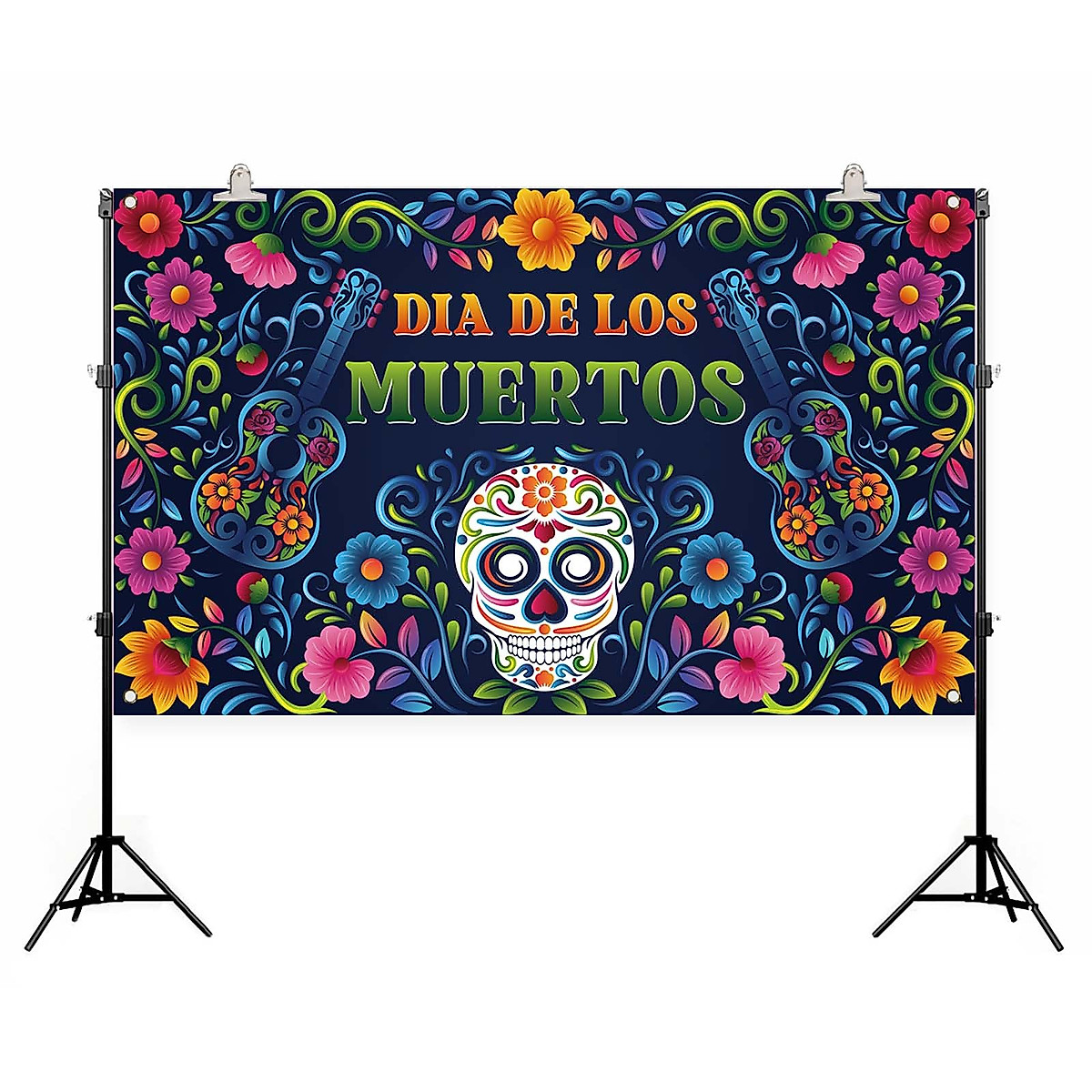 Dia De Los Muertos Backdrop for Photography Day of The Dead Banner Mexican Fiesta Sugar Skull Decorations and Supplies for Home Altar Ofrenda
