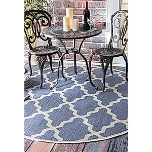 nuLOOM Gina Moroccan Indoor/Outdoor Area Rug, 10' x 14', Blue