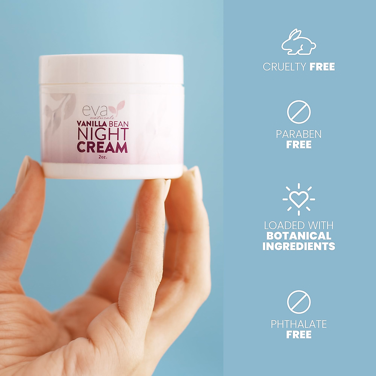 Eva Naturals Vanilla Bean Night Cream by Eva Naturals (60 ml) - With Vitamin E and Green Tea