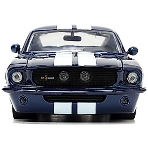 1967 Shelby GT500 Dark Blue Metallic with White Stripes Bigtime Muscle Series 1/24 Diecast Model Car by Jada 33865