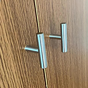 THSIREE 12PCS Cabinet Knobs, Cabinet Pulls Drawer Knobs, T Knobs Single Hole Cabinet Hardware with Screws, for Kitchen Bedroom Furniture, Silver