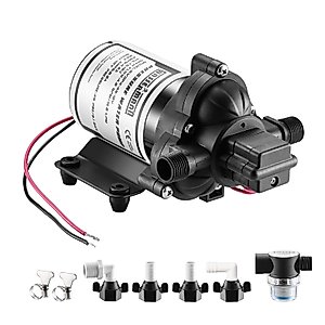 WASSERMANN RV Pump, 12V Self-priming RV Water Pressure Pump 4.0GPM 45PSI with Pressure Switch, for RV Marine Camping Yacht Garden