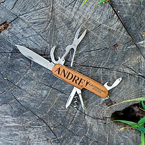 Set of 6 - Personalized Pocket Knife for Groomsmen - 8-Function Multi-Tool Custom Knives - Engraved - Groomsmen Gifts for Wedding, Groomsman Proposal Gifts