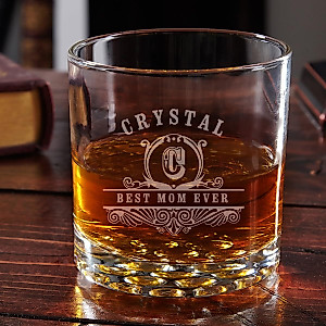 Custom Buckman Whiskey Glasses and El Matador Bull Whiskey Decanter Set (Personalized Gift)