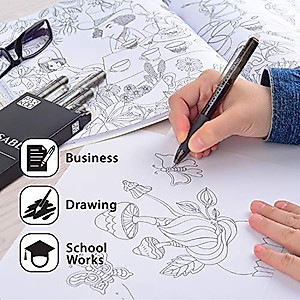 ParKoo Retractable Erasable Gel Pens Clicker, Fine Point, Make Mistake Disappear, Black Ink for Note Taking and Crossword Puzzles, 6-Pack