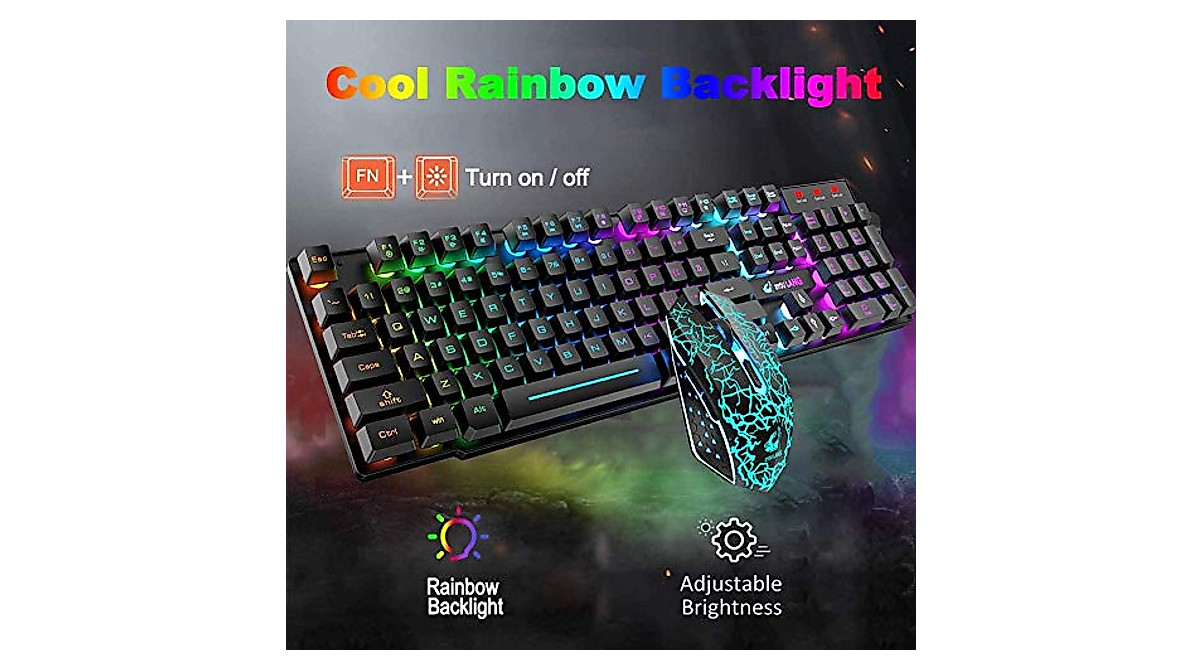 Wireless Gaming Keyboard & Mouse with LED Backlight