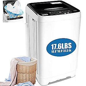 Nictemaw Portable Washing Machine 𝟏𝟕.𝟔Lbs Capacity Portable Washer 1.9 Cu.ft Full-Automatic Compact Laundry Washer With Drain Pump,10 Wash Programs 8 water levels with LED display Ideal for Home