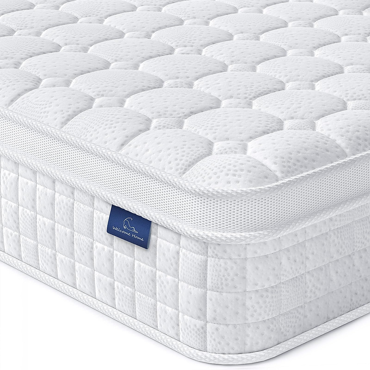 Vesgantti 10 Inch Twin XL Multilayer Hybrid Mattress - Multiple Sizes & Styles Available, Ergonomic Design with Memory Foam and Pocket Spring, Medium Firm Feel, White