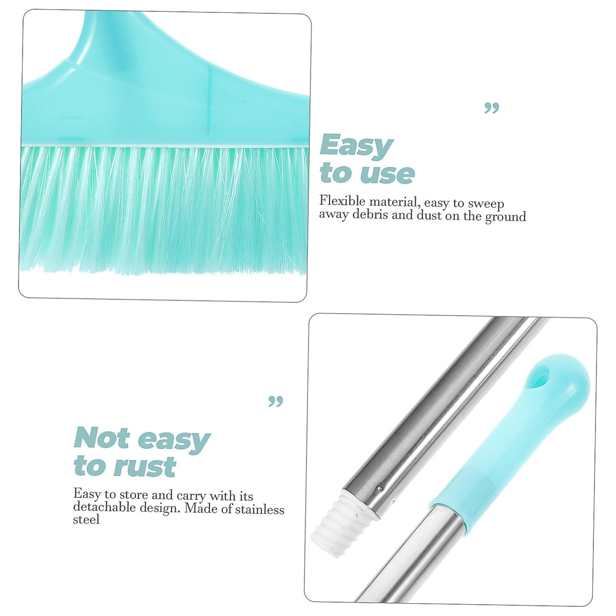 OHPHCALL Cleaning Broom for Floor Outdoor Broom Angle Broom Floor Cleaning Tool Hair Cleaning Broom Floor Cleaning Broom Home Broom Office Broom Household Broom Stainless Steel Sky-Blue