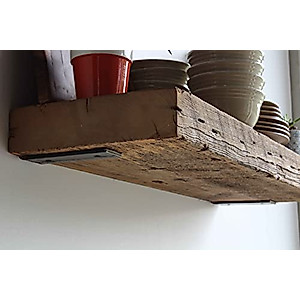 Urban Legacy Deep Floating Shelves | Reclaimed Wide Plank Barn Wood Shelves with Low Profile Brackets | High Weight Capacity (36" x 11" x 2")