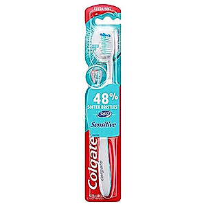 Colgate 360 Enamel Health Sensitive Toothbrush, Compact Head, Extra Soft - Pack of 6
