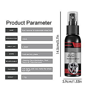 Hulzogul 30/100ml Car Rust Remover Wheel Cleaner, Auto-Rost-Entferner, Car Rust Remover, Rim and Tyre, Car Maintenance Cleaning Rust Remover