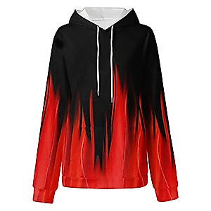 SHAOBGE Sleep Jacket Womens Womens Plus Size Hooded Sweatshirt Long Sleeve Sweatshirt Loose Sweatshirt With Pockets (#13-Red, M)