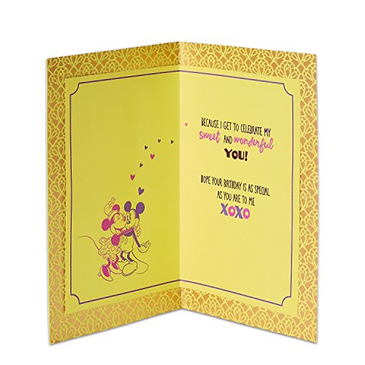 American Greetings Romantic Birthday Card (Mickey and Minnie Mouse)