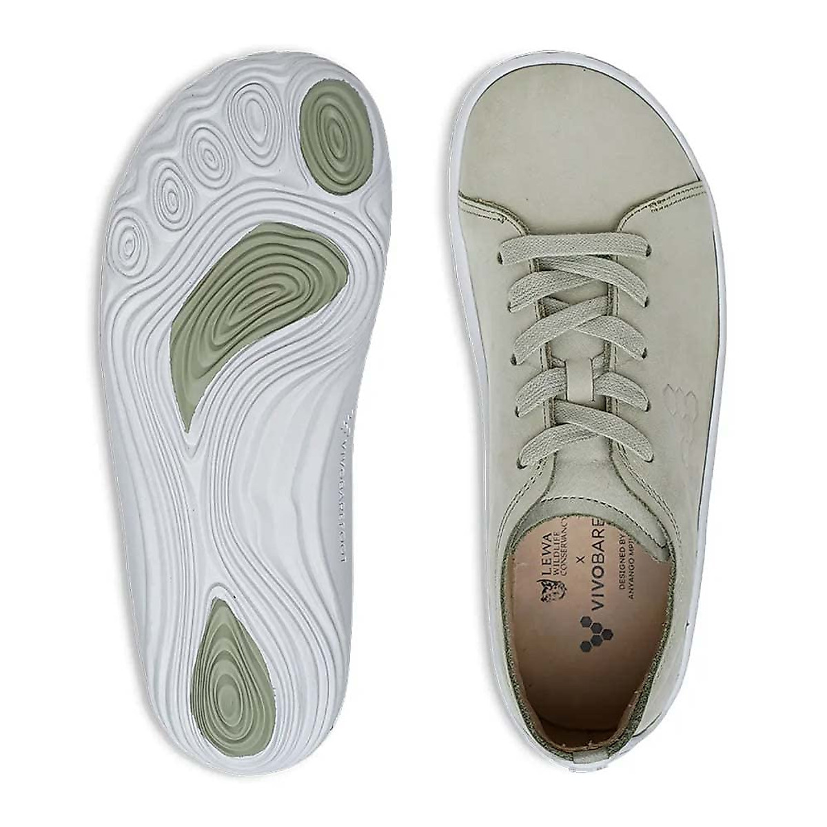 Vivobarefoot Womens Addis Lewa Leather Sage Trainers 7 US