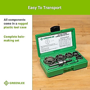 Greenlee 660 6-Piece Quick Change Carbide-Tipped Hole Cutter Set, 7/8" - 2"