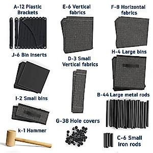 6 Cube Storage Organizer, Black Storage Cubes Organizer Shelves, Sturdy Cubbies Storage Shelves with Cube Storage Organizer Bins, DIY Cube Shelf Organizer for Bedroom, Playroom, Office, & Dorm