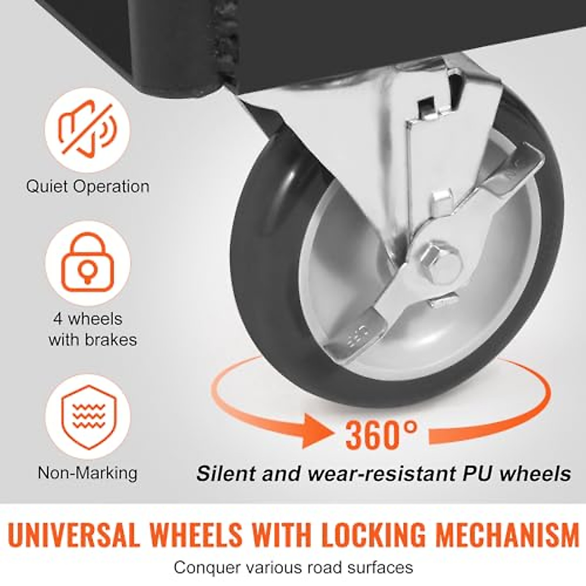 VEVOR Steel Panel Truck, 1500 LBS Panel Dolly Cart with 5" Swivel Casters and 36.02" x 24.02" Deck, Heavy-Duty Drywall Sheet Cart, Handling Wall Panel, Sheetrock, Lumber for Garage, Home, Warehouse