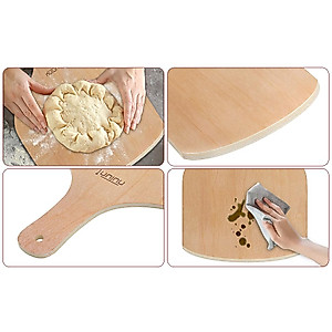 2 Pack Wooden Pizza Peel, 12 inch Premium Large Pizza Paddle Cutting Board for Pizza Oven, Stone, Pan or Grill, Pizza Spatula for Baking Bread and Cake Indoor&Outdoor