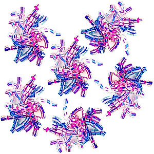 LeZakaa 6 Self-Adhesive Curly Bows - Metallic Gift Bows in Assorted Holographic Colors, Purple and Pink, Perfect for Birthday, Holiday, Wedding, Party Favors Decorations