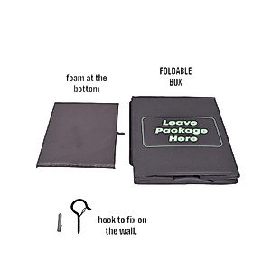 KRICKS PARCEL DROP BOX FOLDABLE, WEATHER RESISTANT FABRIC, HIDE PACKAGES, BROWN STORAGE BOX DECK PATIO, MAILBOX