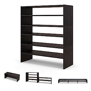 COSTWAY 6-Tier Shoe Rack, Extra Wide Shoe Shelf Organizer with Stackable Design, 31" Freestanding Storage Shoe Stand for Small Space Entryway Hallway Closet (Brown)